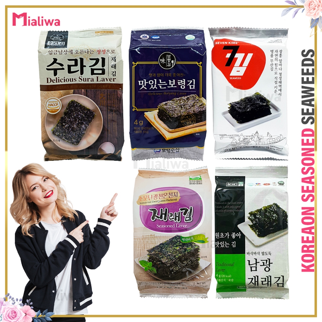 Korean Seasoned Seaweed Snacks 4g, Original Organic Natural Crispy Nori ...