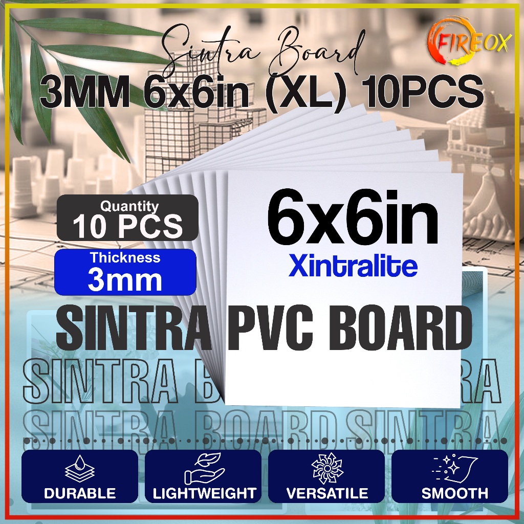 SINTRA PVC BOARD | 6X6 3mm | 10 PCS | Shopee Philippines
