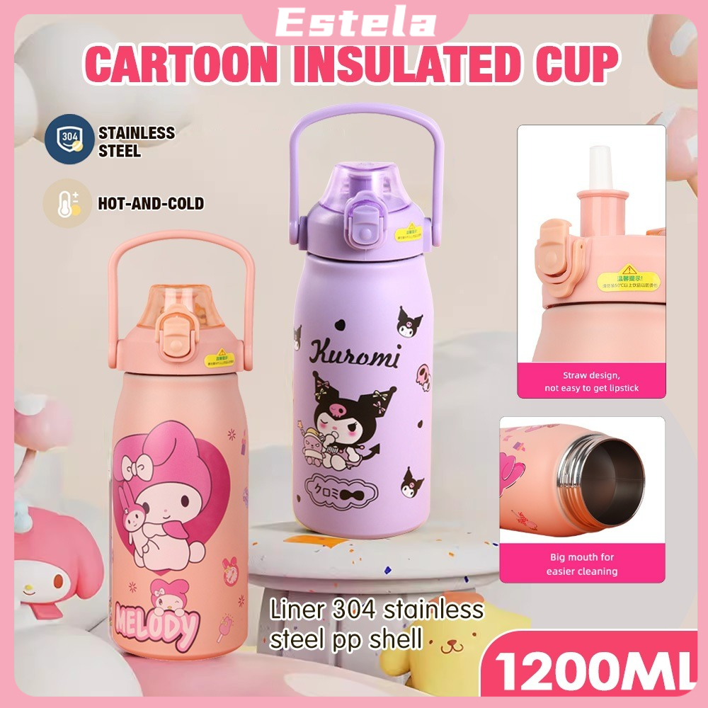 900ML-1200ML Sanrio Kuromi Stainless Steel Insulated Vacuum Flask Cartoon Water Bottle | Shopee ...