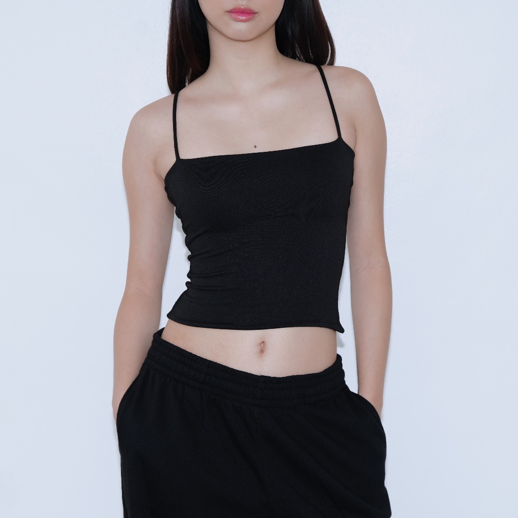 Sponty Ashley Tank Top Slim-fitting Fabric Cotton Spandex | Shopee ...