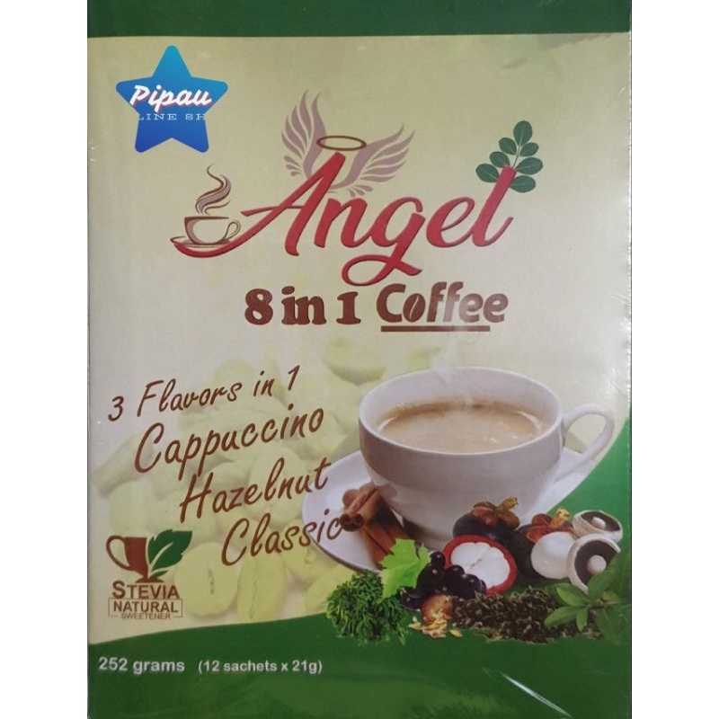 ANGEL 8 in 1 Coffee : EXPIRATION: April 2027 : 252 grams (12 sachets x ...