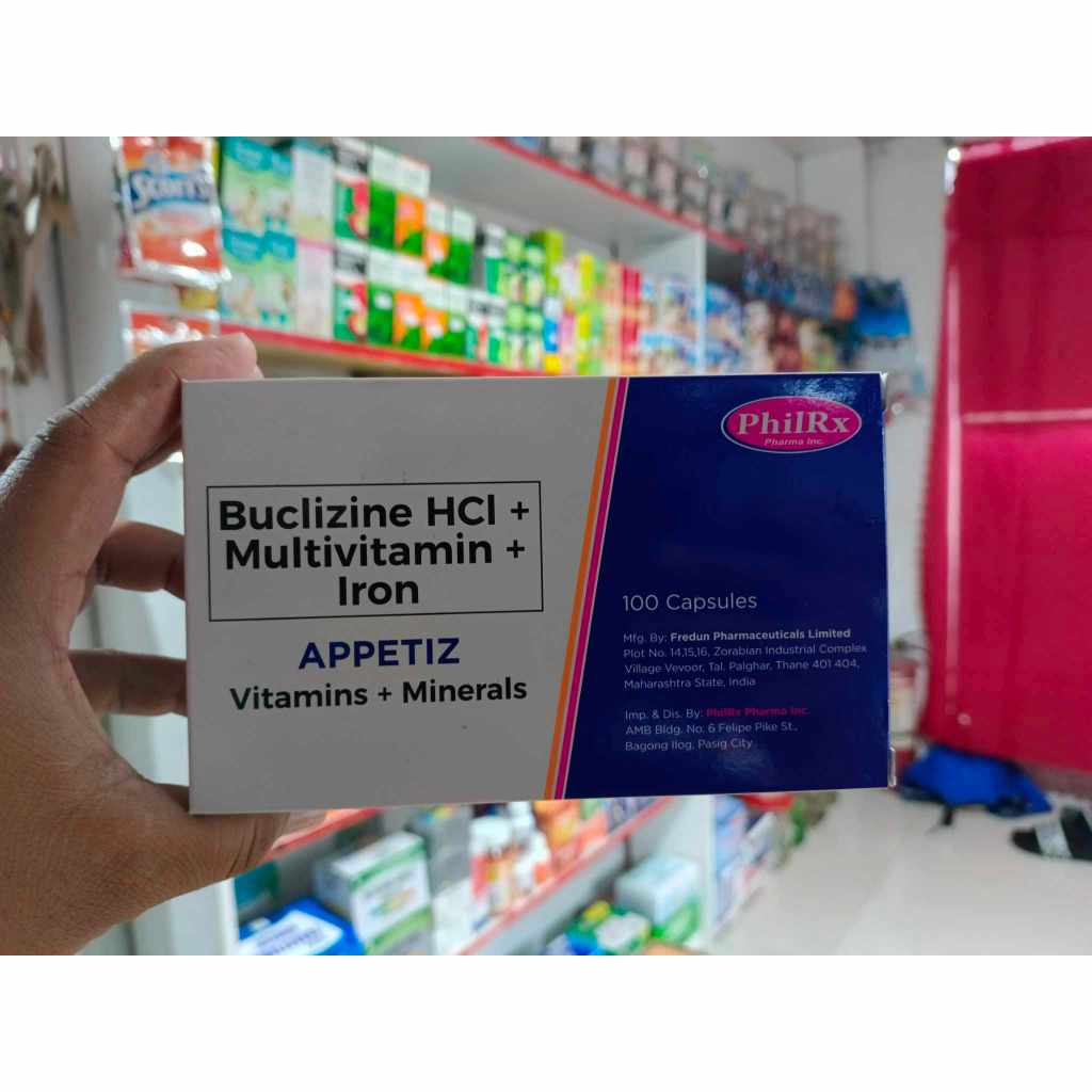 Appetiz Buclizine HCI + Multivitamin + Iron 100 Capsule | Shopee ...
