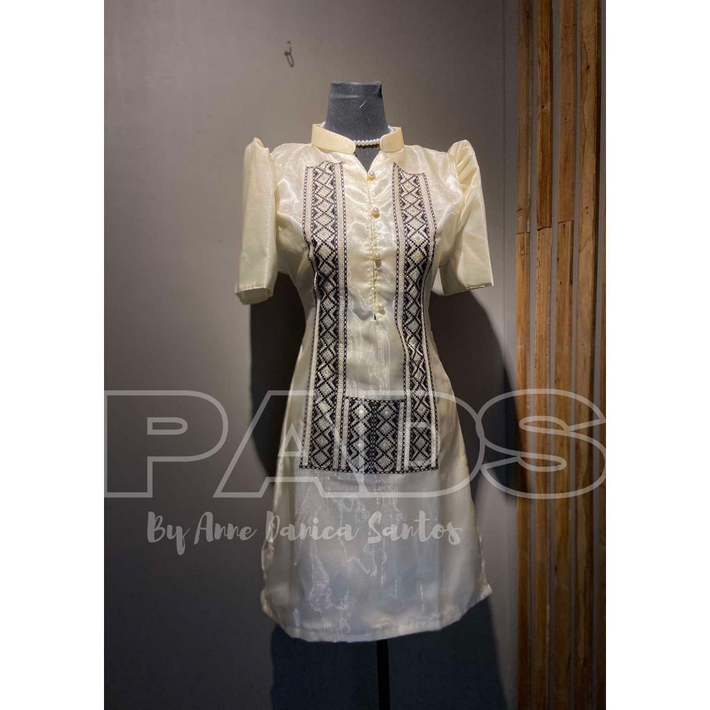 PADS Modern Filipiniana Dress (Computerized Embroidery Design) | Shopee ...