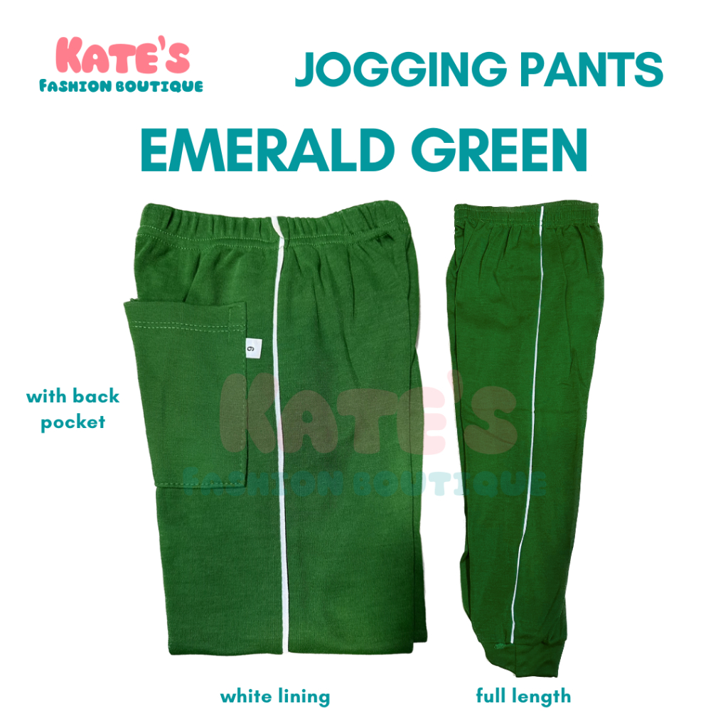 EMERALD GREEN ONLY JOGGING PANTS PE UNIFORM FOR KIDS TO TEENS (up to 13 ...