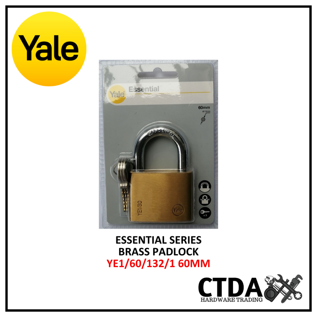 YALE YE1/60/132/1 ESSENTIAL SERIES BRASS PADLOCKS 60MM | Shopee Philippines