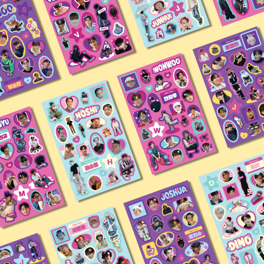 SEVENTEEN Glittery Sticker Sheet | Shopee Philippines