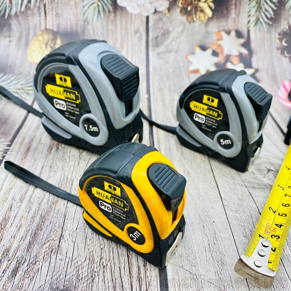 HUANAN PRO Chrome Rubberize Power tape Measuring Tape (METRO) 3m 5m 7.5m | Shopee Philippines