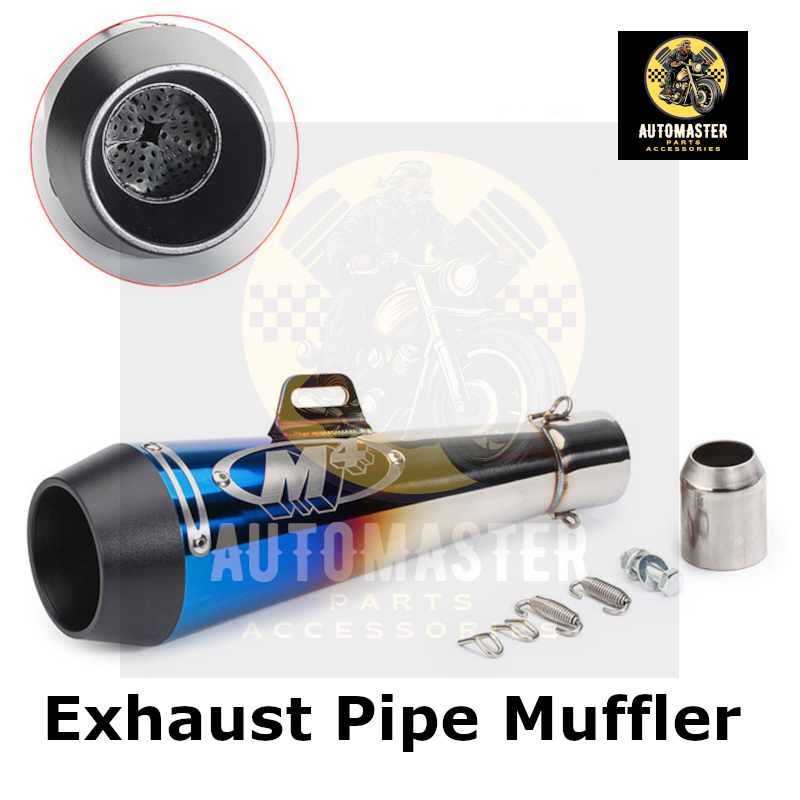 AUTOMASTER 38-51mm Universal M4 Exhaust Pipe Motorcycle Muffler Pipe ...