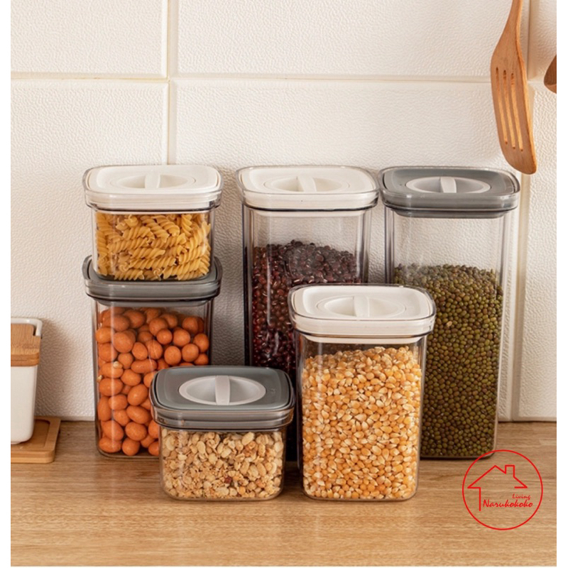 Airtight Dry Food Container Jar Canister Food Storage Transparent ...