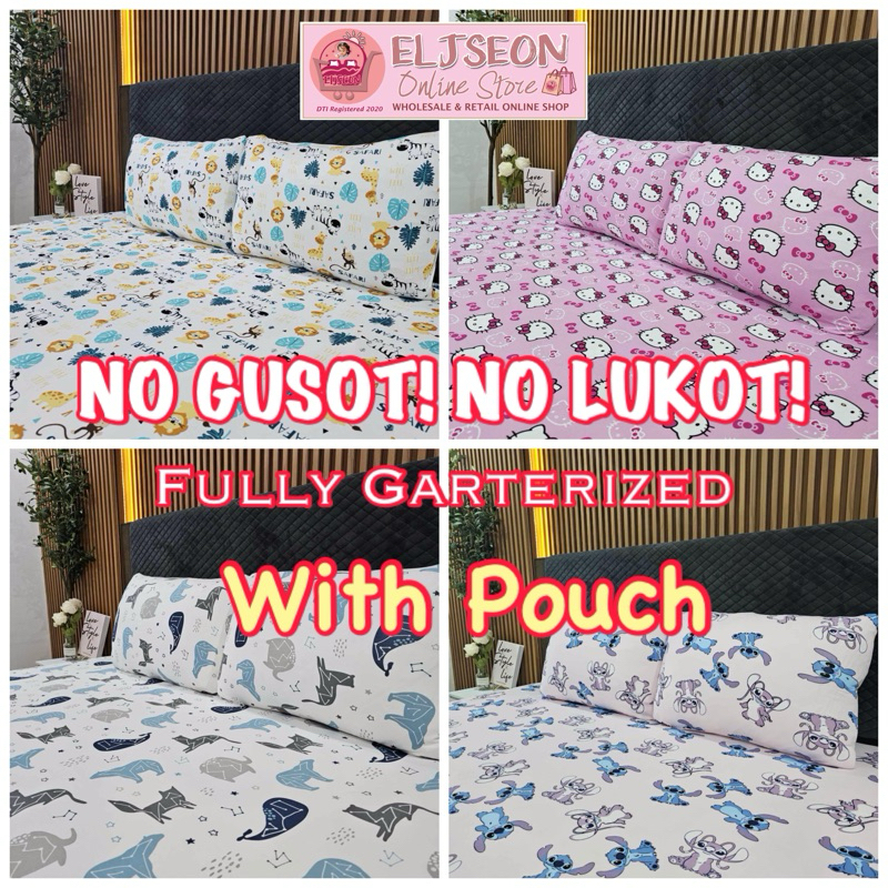 No Gusot No Lukot Bedsheet With Pouch Kids Print Character 3in1 Fully ...