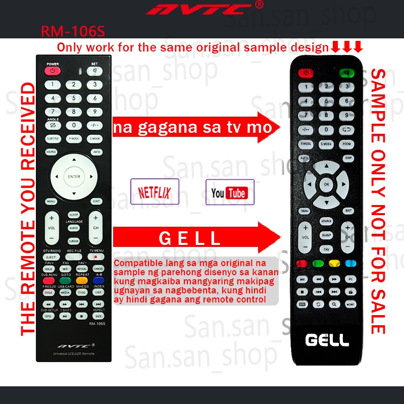 100% Universal remote control for gell smart tv remote na gagana sa tv mo | Shopee Philippines