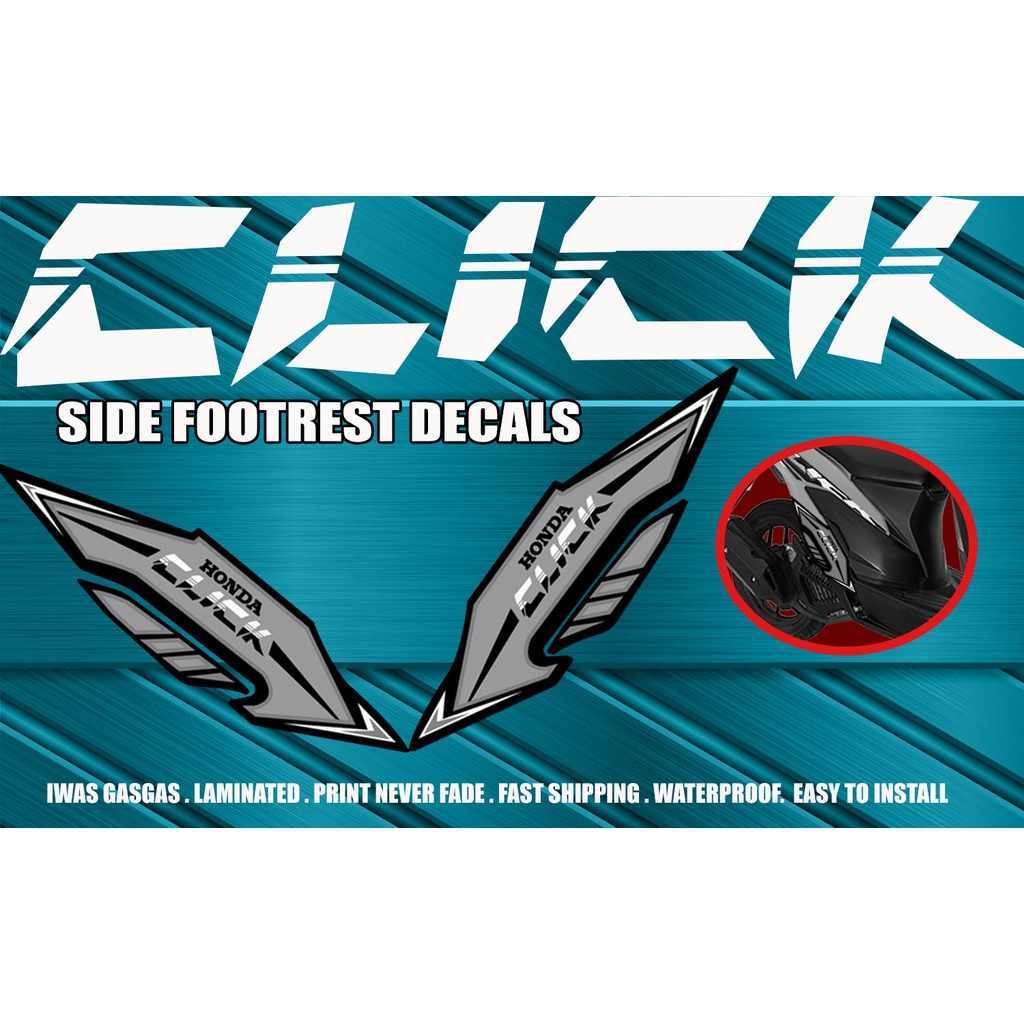 HONDA CLICK V2 &V2 SIDE FOOTREST DECALS/HONDA CLICK SIDE FOOTREST ...