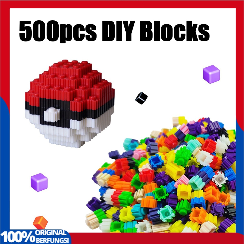 500pcs 8mm DIY Small Brick For Kids Pixel Art Puzzle Micro Diamond ...