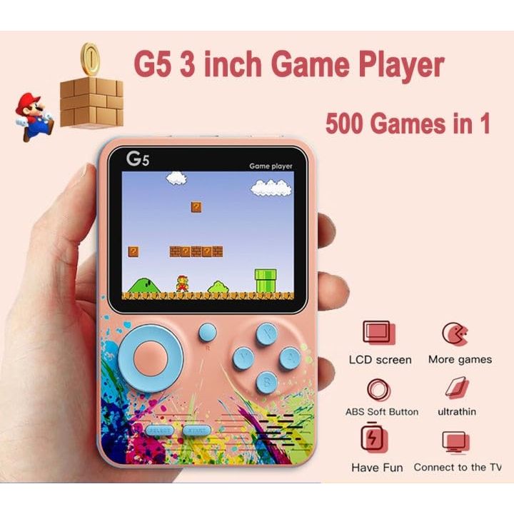 G5 Game Console Retro Handheld Portable 500-in-1 Classic Game Player ...