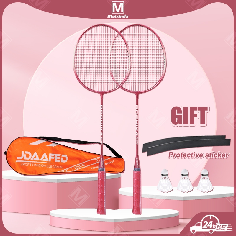 （2 Gifts) Badminton Set 2pcs Alloy Badminton Racket for Adult Fitness ...