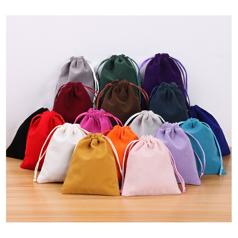 Short velvet drawstring gift bag jewelry accessories gift packaging bag ...