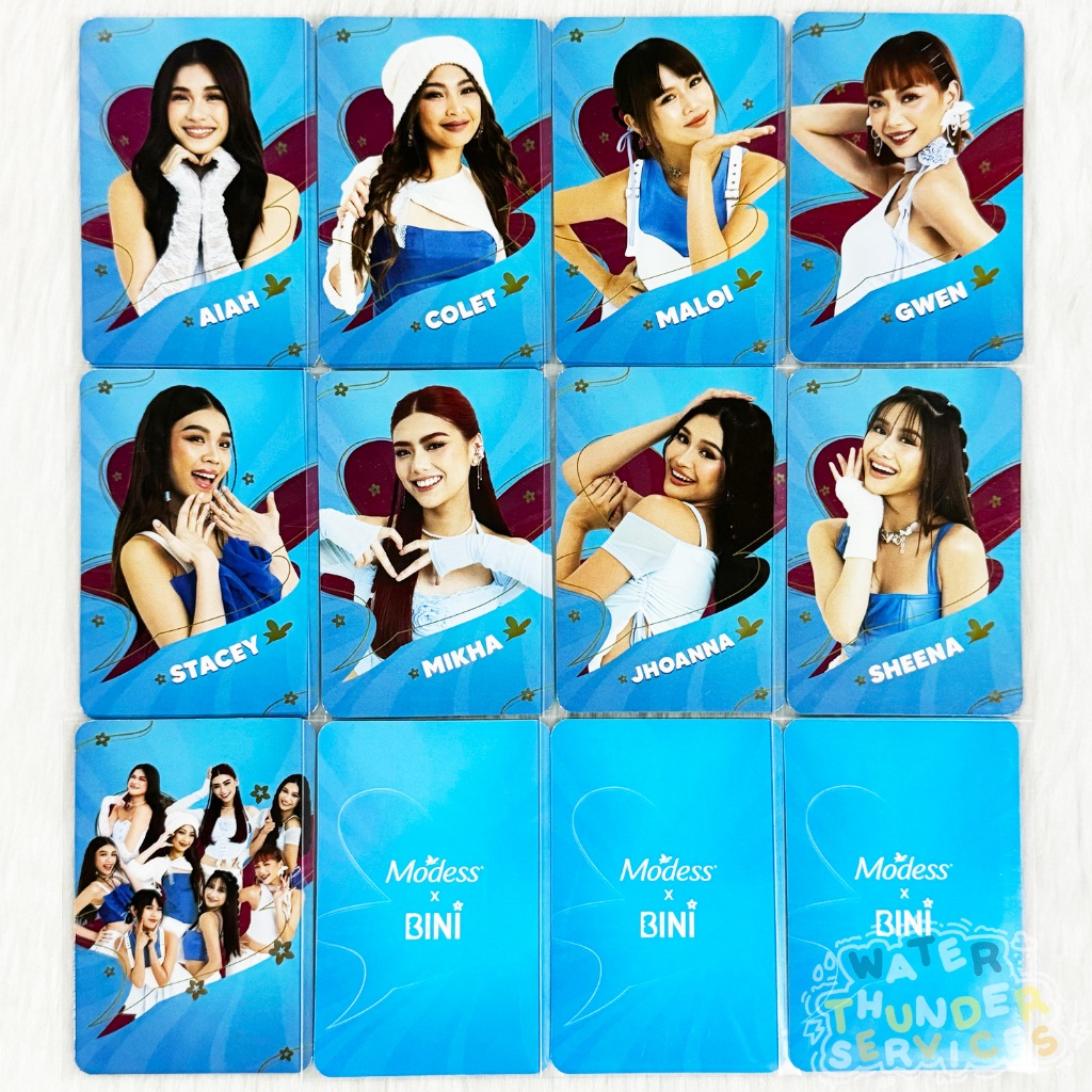 BINI x Modess Limited Edition Photocard AIAH COLET MALOI GWEN STACEY ...