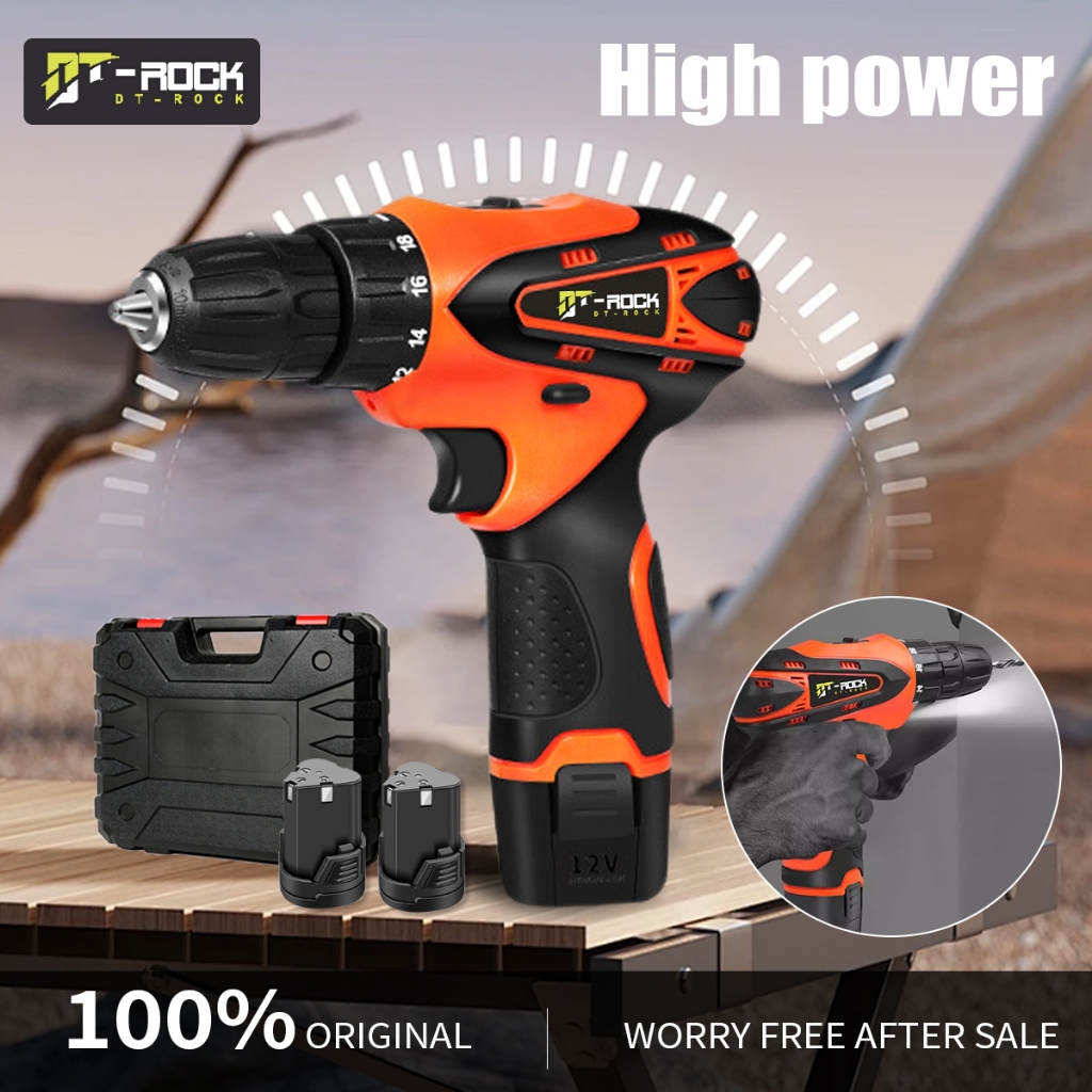 Dt-Rock 12V Cordless Hammer Drill Driver with Free Two 12V Batteries ...