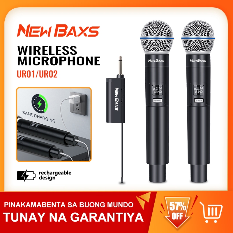 NEW BAXS Na-upgrade na bersyon ng pagsingil UR01/UR02 UHF wireless microphone 5V charging ...