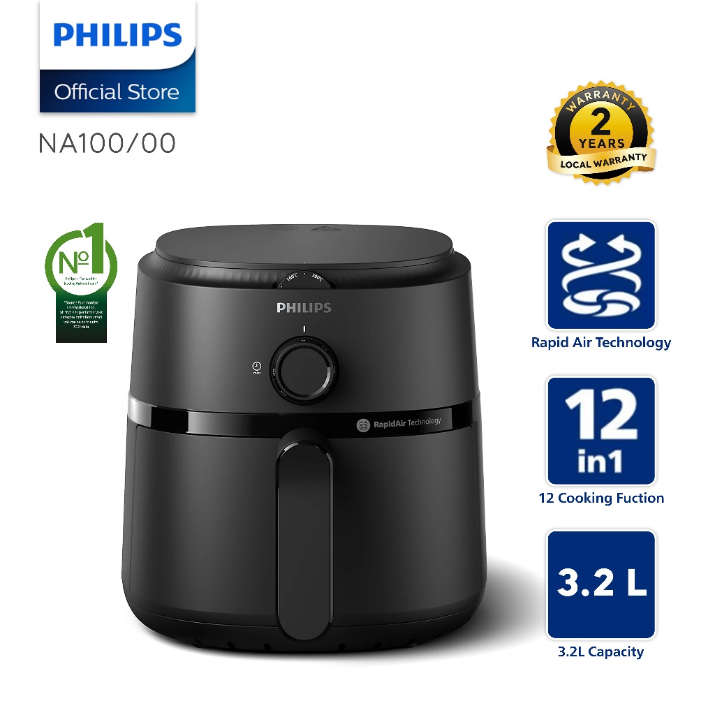 PHILIPS Air Fryer NA110/00 Healthy Low Fat Multi-cooker 3.2 Liters, Non ...