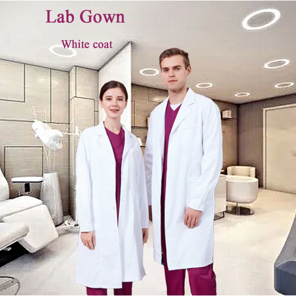 Lab Gown Button Long Sleeve Lab Gown For Students Male Lab Coat Doctor ...