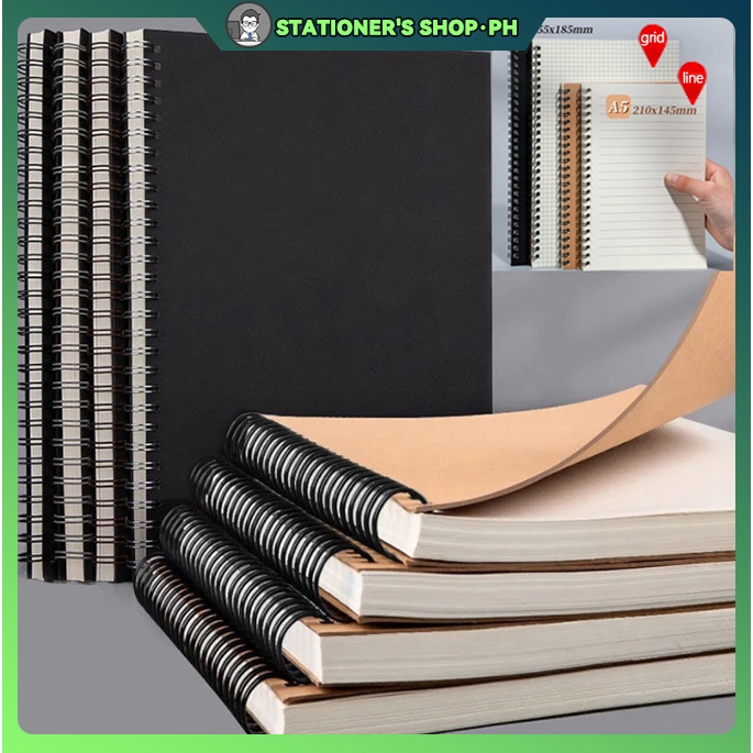 COD A5/B5 Retro Diary Kraft Paper Coil Notebook Loose-Leaf Book Line ...