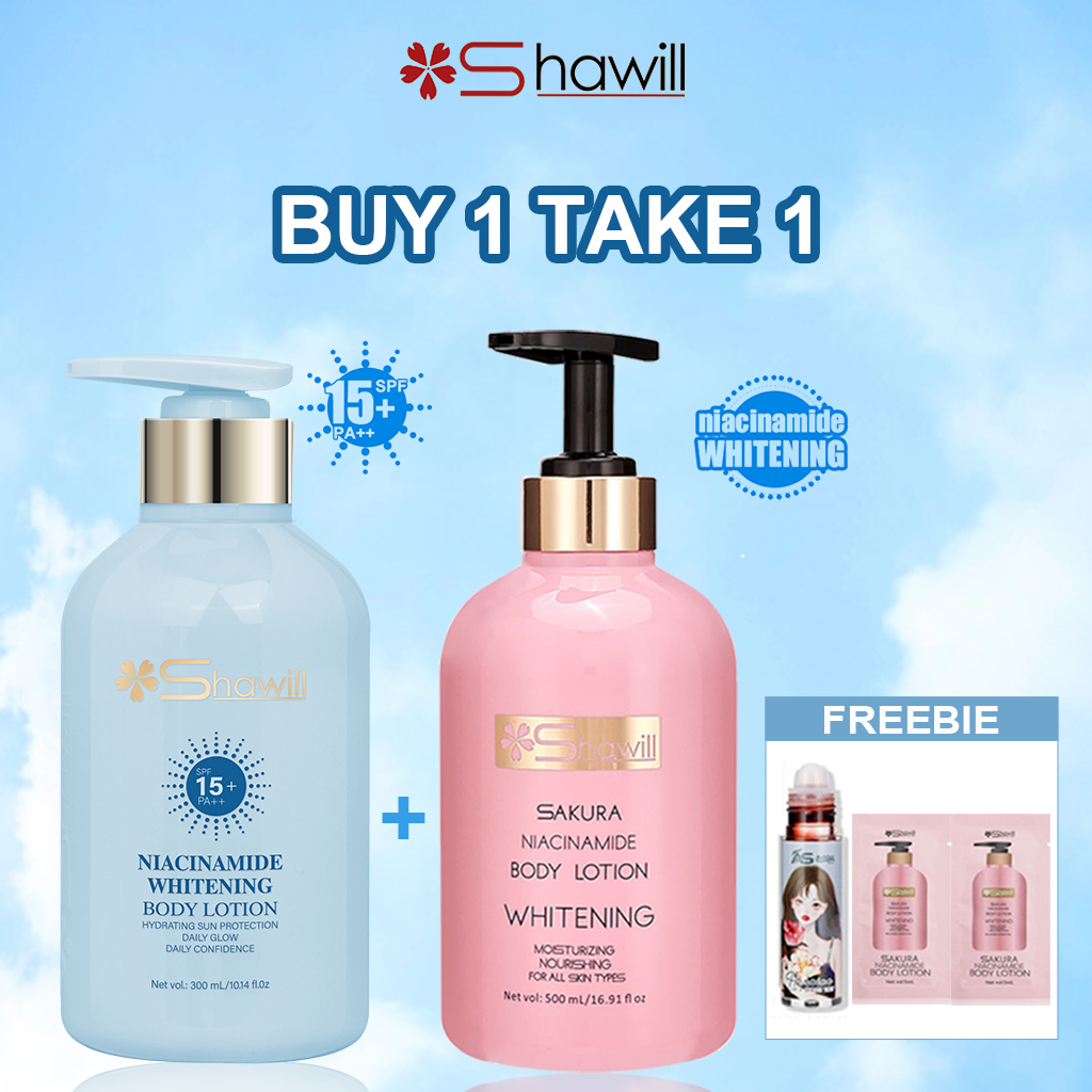 Shawill Sakura Niacinamide Body Lotion With SPF15+ Lotion Daily Whitening Moisturizing Skin Care ...