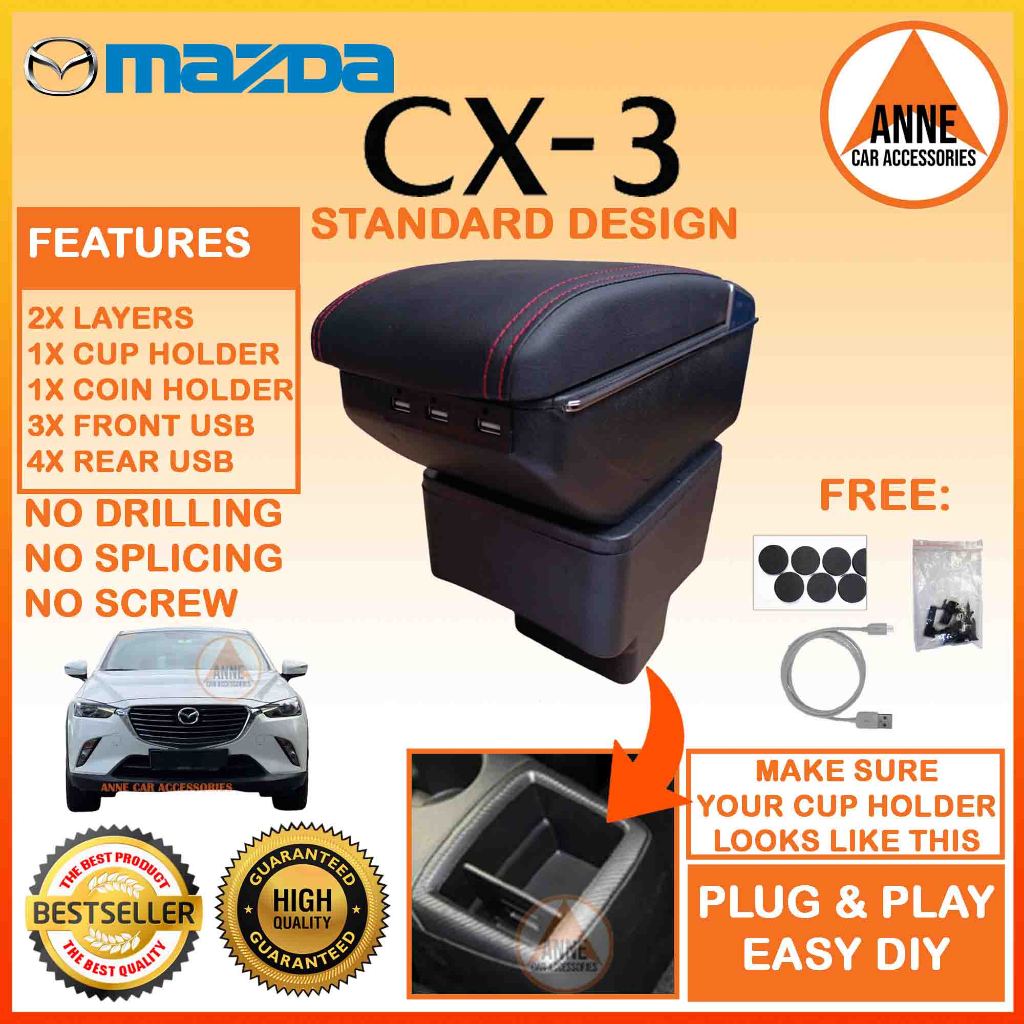 Mazda 2 OEM Armrest Console Box Premium Elegant Ergonomic Design Mazda ...