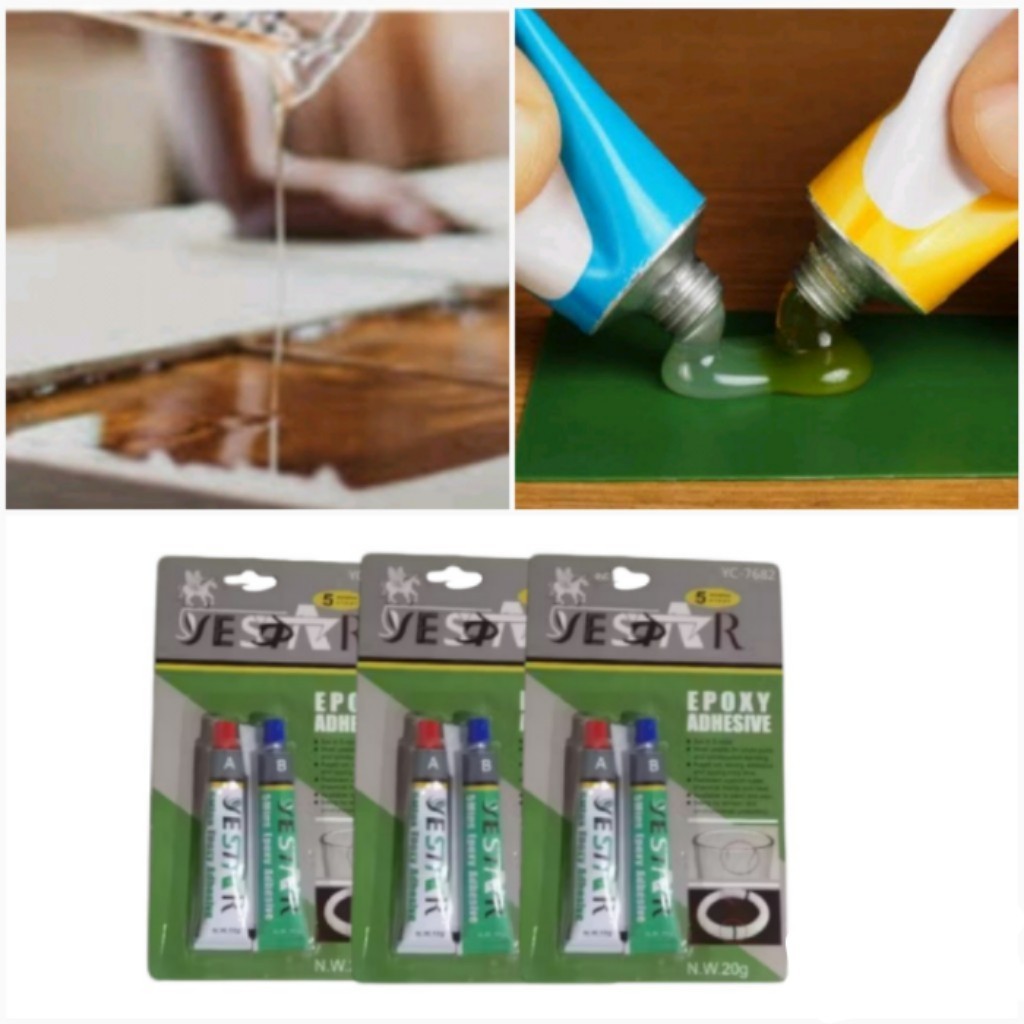 EPOXY ADHESIVE SET AB 5 MINUTES CLEAR (20 gram) | Shopee Philippines
