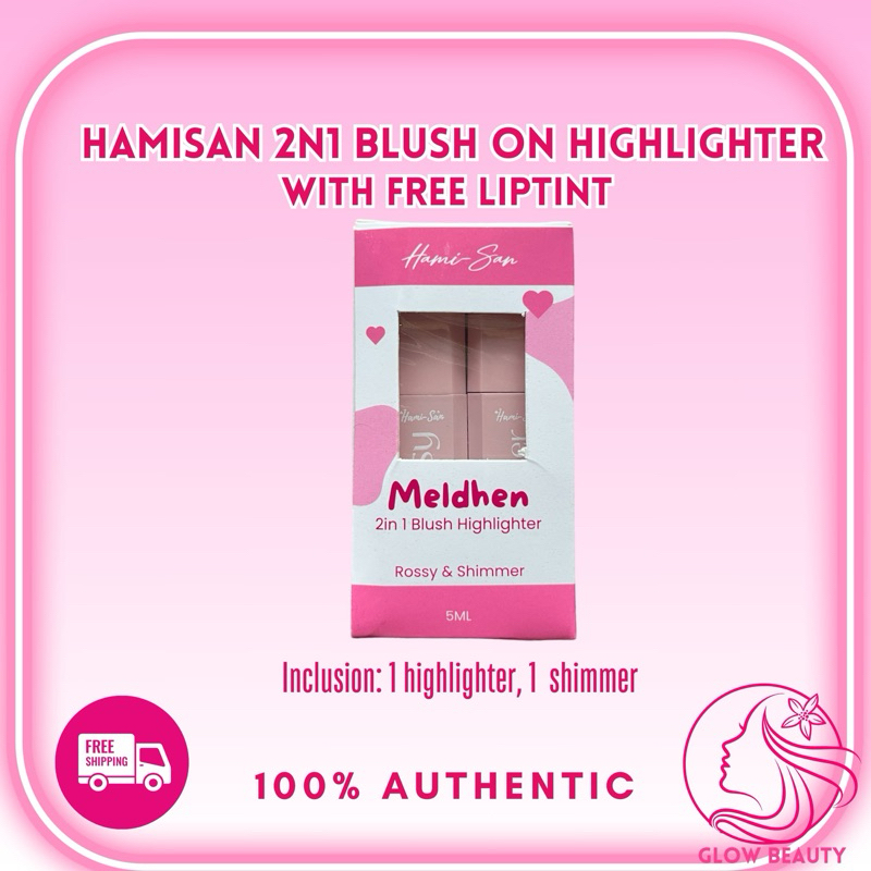 Hamisan 2n1 blush on highlighter(Free liptint) | Shopee Philippines