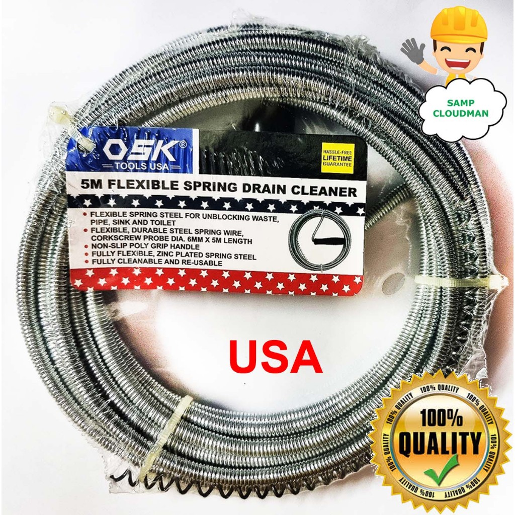 Spiral Pipe Clearing Rod Panundot ng Bara Clogged Sink Drain Auger 1/4 ...