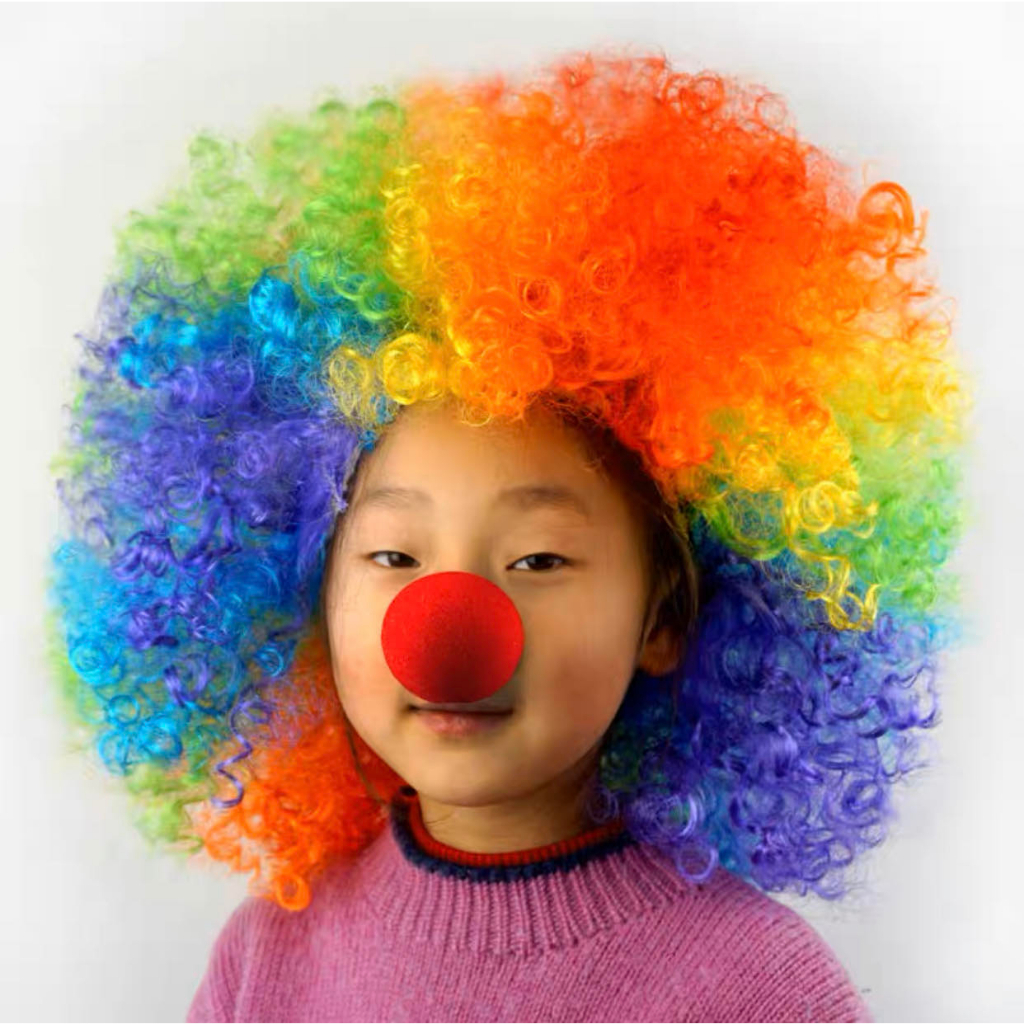 Head wig red nose clown sponge adult children's activity props headgear ...