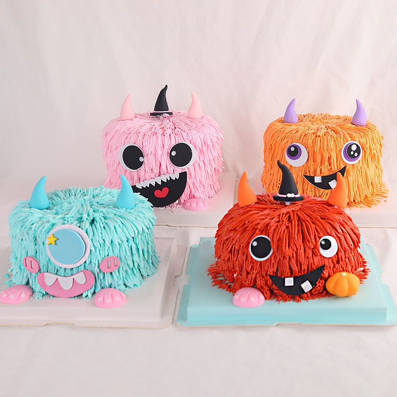 Soft Glue Little Devil Monster Cake Insert Halloween Birthday Cake ...