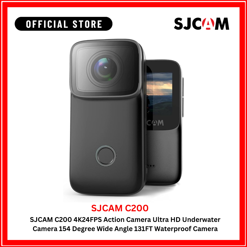 SJCAM C200 1.28”IPS Screen Mini Thumb Action Camera 4K 60FPS 6MP 2.4GHz ...