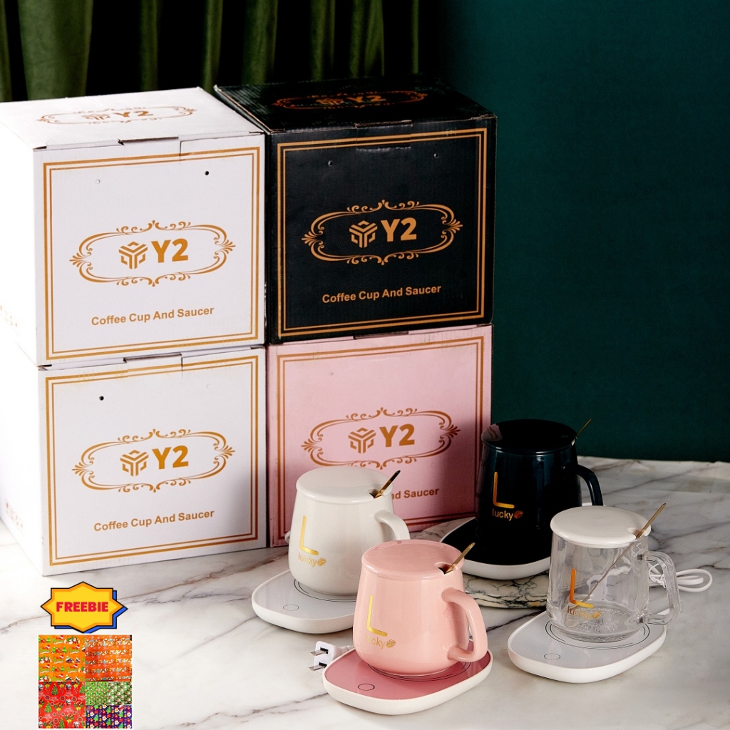 Y2 Ceramic Coffee Cup With Automatic Heating Pad 55°c Coffee Warmer ...