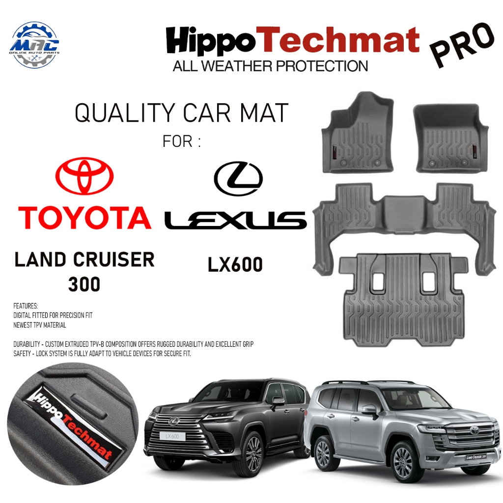 HIPPO TECHMAT PRO for Toyota LAND CRUISER 300 LC300 / Lexus LX600 2021 ...