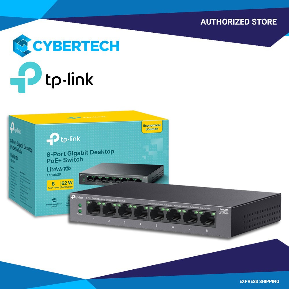 Tp-link LS108GP New 8-Port Gigabit Desktop Switch with 8-Port PoE+ ...