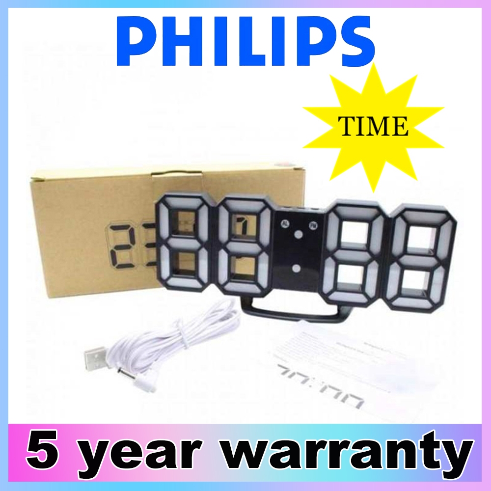 PHILIPS Digital Clock Wall Clock Modern 3d Smart Alarm Clocks Display ...