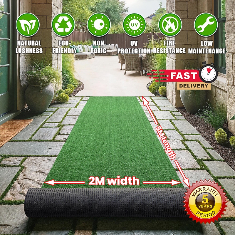 2M×5m/2M×8M/1M×10M Premium 30MM Artificial Grass Green Carpet Fake Lawn Turf Mat 5-Year Warranty ...
