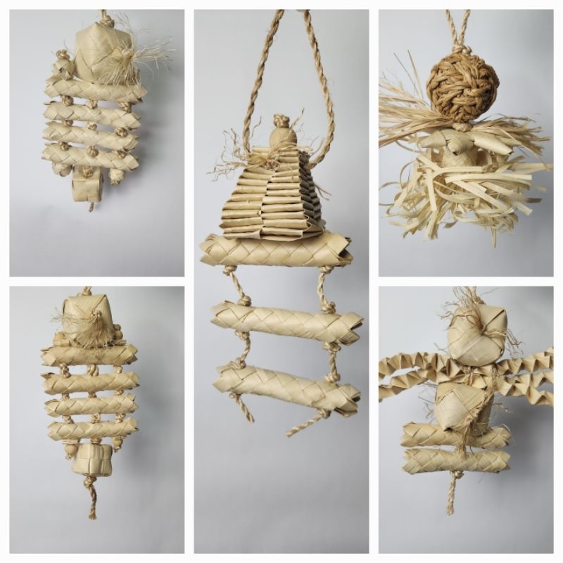 New Designs Toys for Parrots Birds Buri Corn husk Bankuan Raffia ...