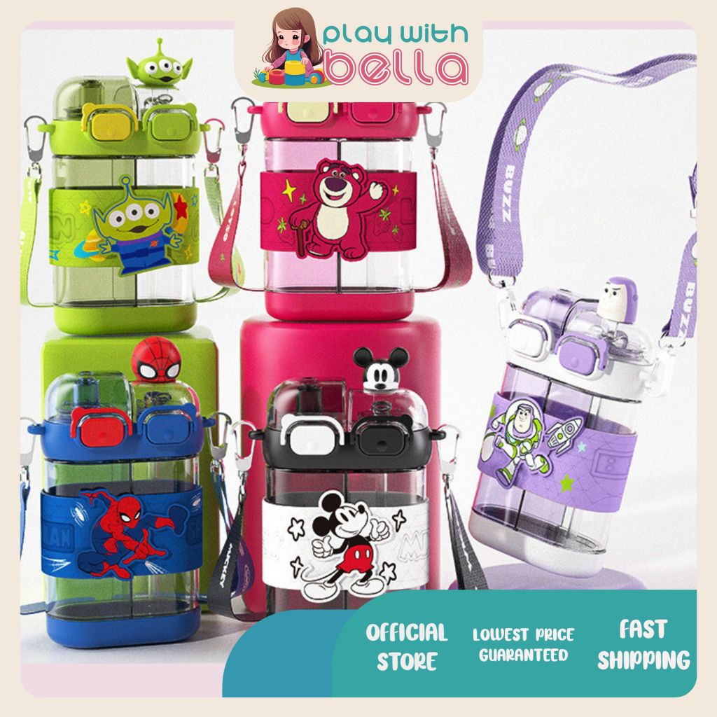Dual Drink & Sip Tumbler Mickey Mouse SpiderMan Alien Buzz Lightyear ...
