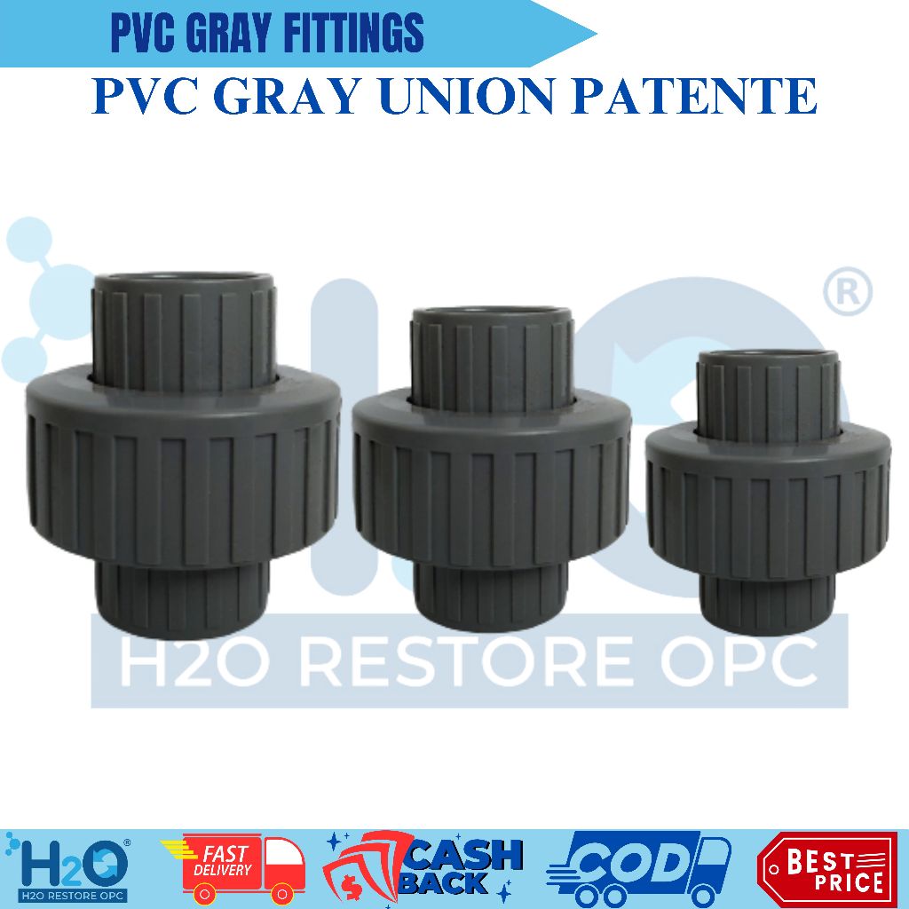 PVC Grey Pipe Fittings 1/2", 3/4", 1" Union Patente | Shopee Philippines
