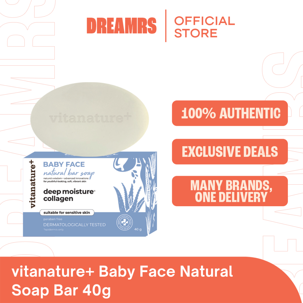 vitanature+ Baby Face Natural Soap Bar 40g [Collagen, Niacinamide, Anti ...