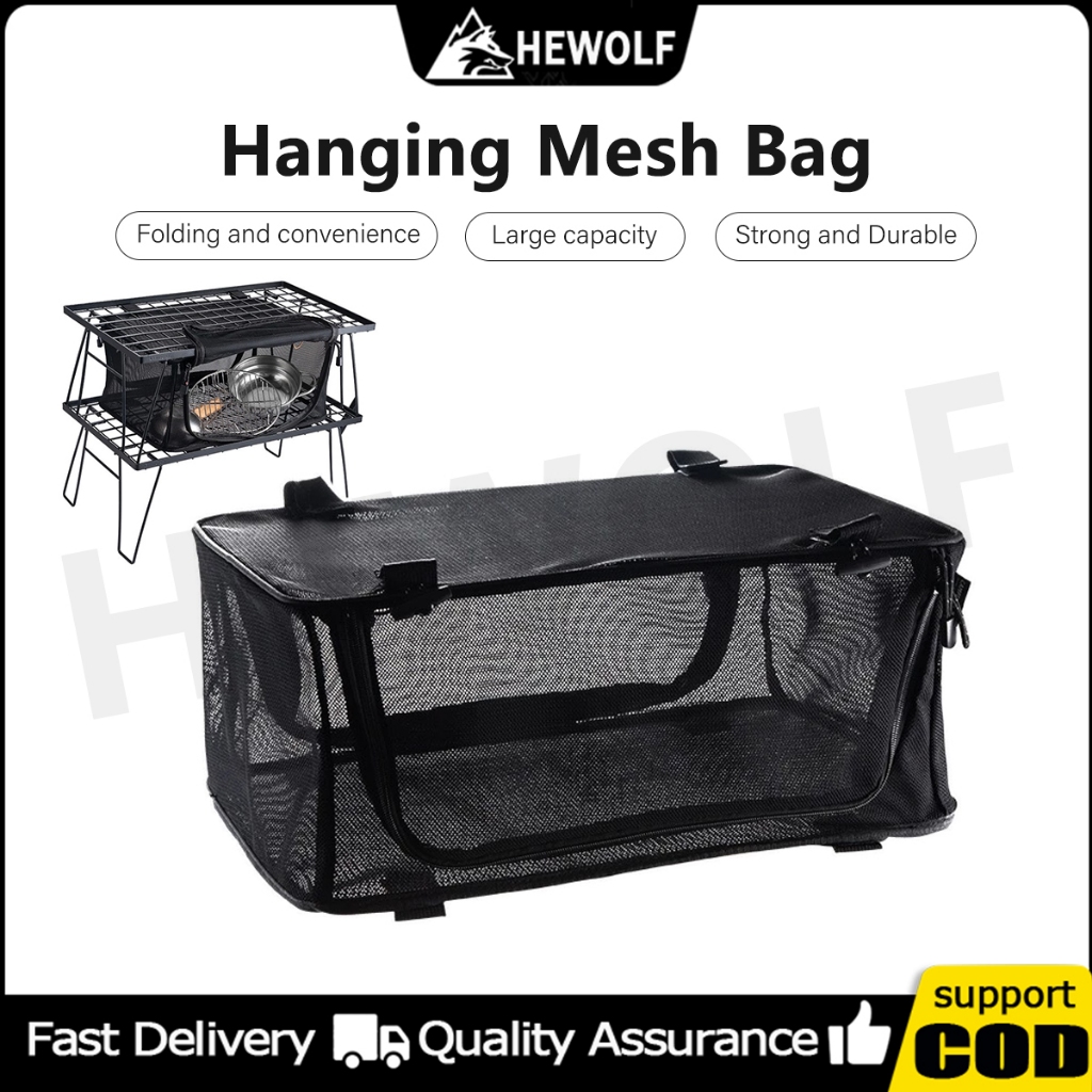 Desk Box Mesh Basket Organizer for Camping Table Rack Outdoor Folding ...