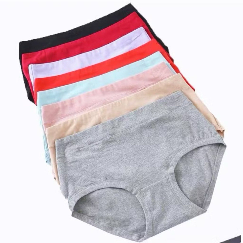 6Pcs Cotton Panties Medium Waist Tummy Control Elastic Design Elastic Women's underwear | Shopee ...