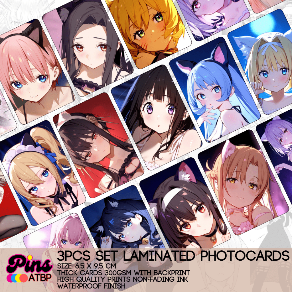 3PCS SET Cat Waifu Anime Laminated Photocard - Pins ATBP | Shopee ...