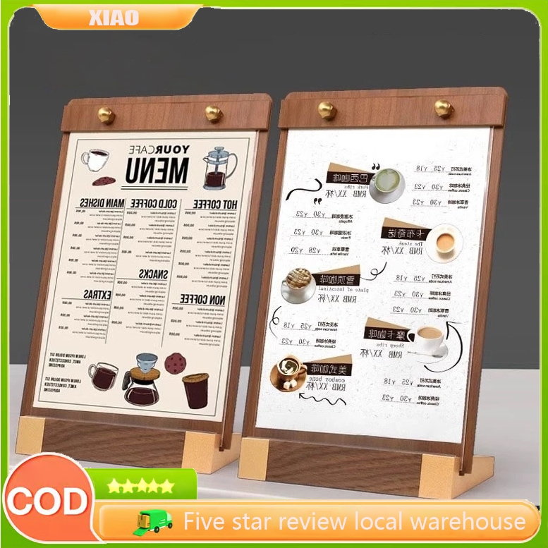 A4/A5 Restaurant Menu Display Board Wooden Desktop Display Billboard ...
