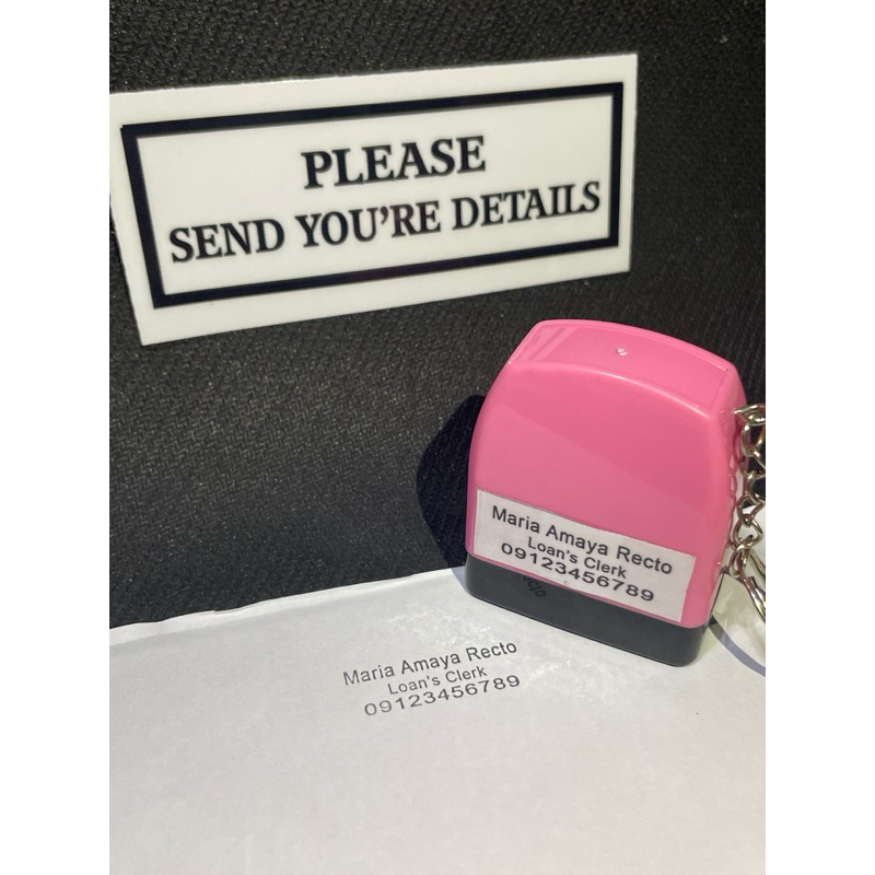 PERSONALIZED SELF INKING STAMP FREE LAY OUT | Shopee Philippines