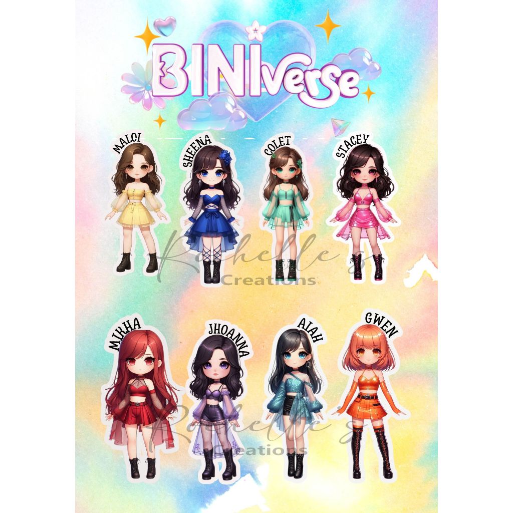 BINI Insipred Chibi Stickers (BINIVERSE) 8pcs. per pack | Shopee ...