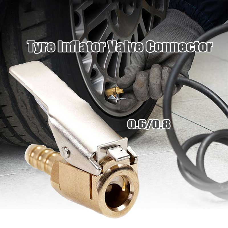 8mm Brass Car Tyre Inflator Valve Connector Air Chuck Tire Clip Air ...